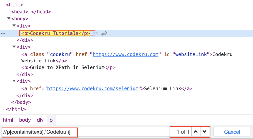 XPath contains() method in Selenium Webdriver - Codekru